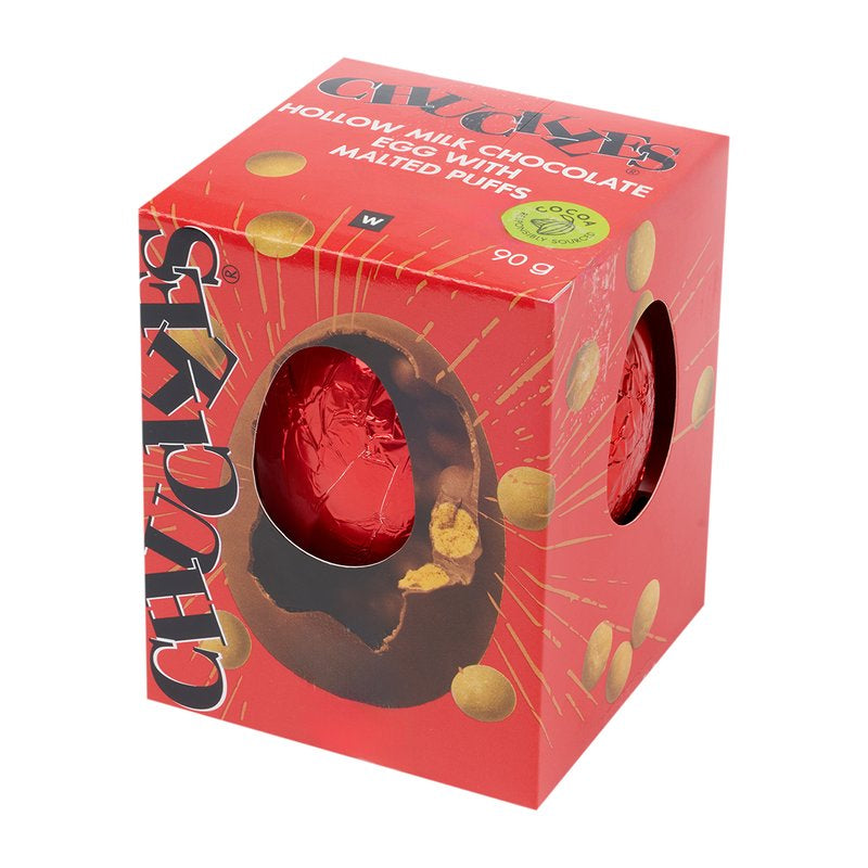CHUCKLES® Malted Puffs in Hollow Milk Chocolate Egg 90 g — WELKOM USA