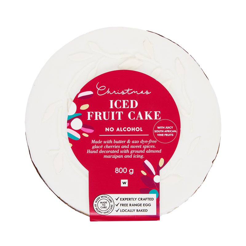 Woolworths Christmas Iced Fruit Cake 800 g — WELKOM USA