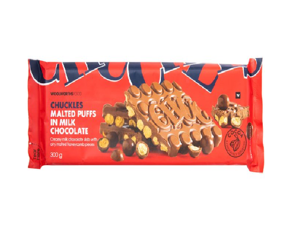 Woolworths CHUCKLES - Malted Puffs in Milk Chocolate Slab 300g — WELKOM USA
