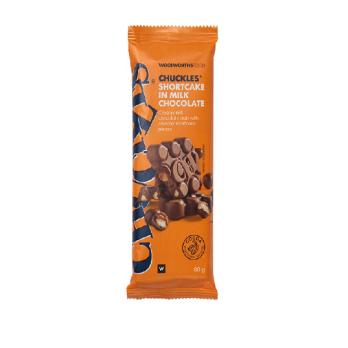 Woolworths CHUCKLES - Shortcake in Milk Chocolate Slab 80g — WELKOM USA